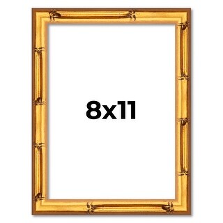 8x11 Frame Gold Bamboo Solid Wood Picture Frame | 1 Inch Moulding - Bed Bath & Beyond - 38017572